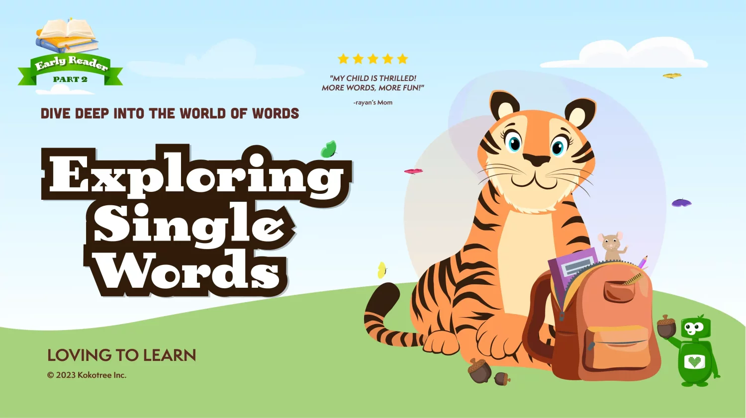 Early Reader. Exploring Single Words Preschool Learning Video - Kokotree