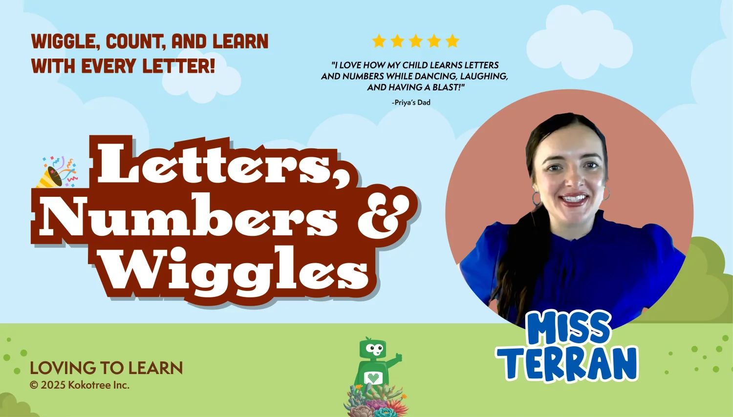 Letters, Numbers & Wiggles Preschool Learning Video - Kokotree